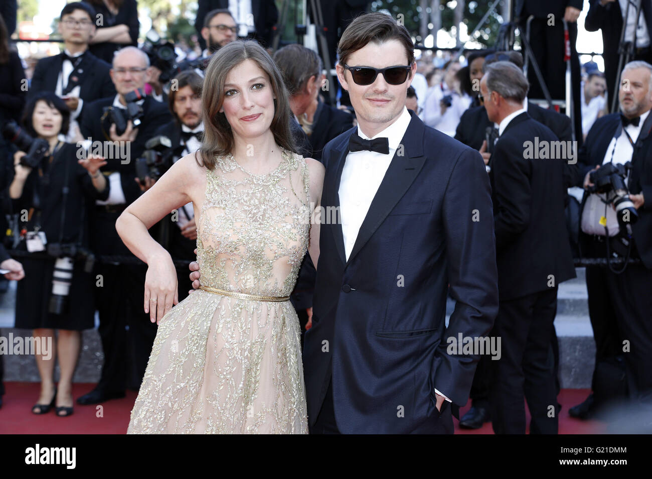 Alexandra Maria Lara and Sam Riley attending the 'Elle' premiere during ...