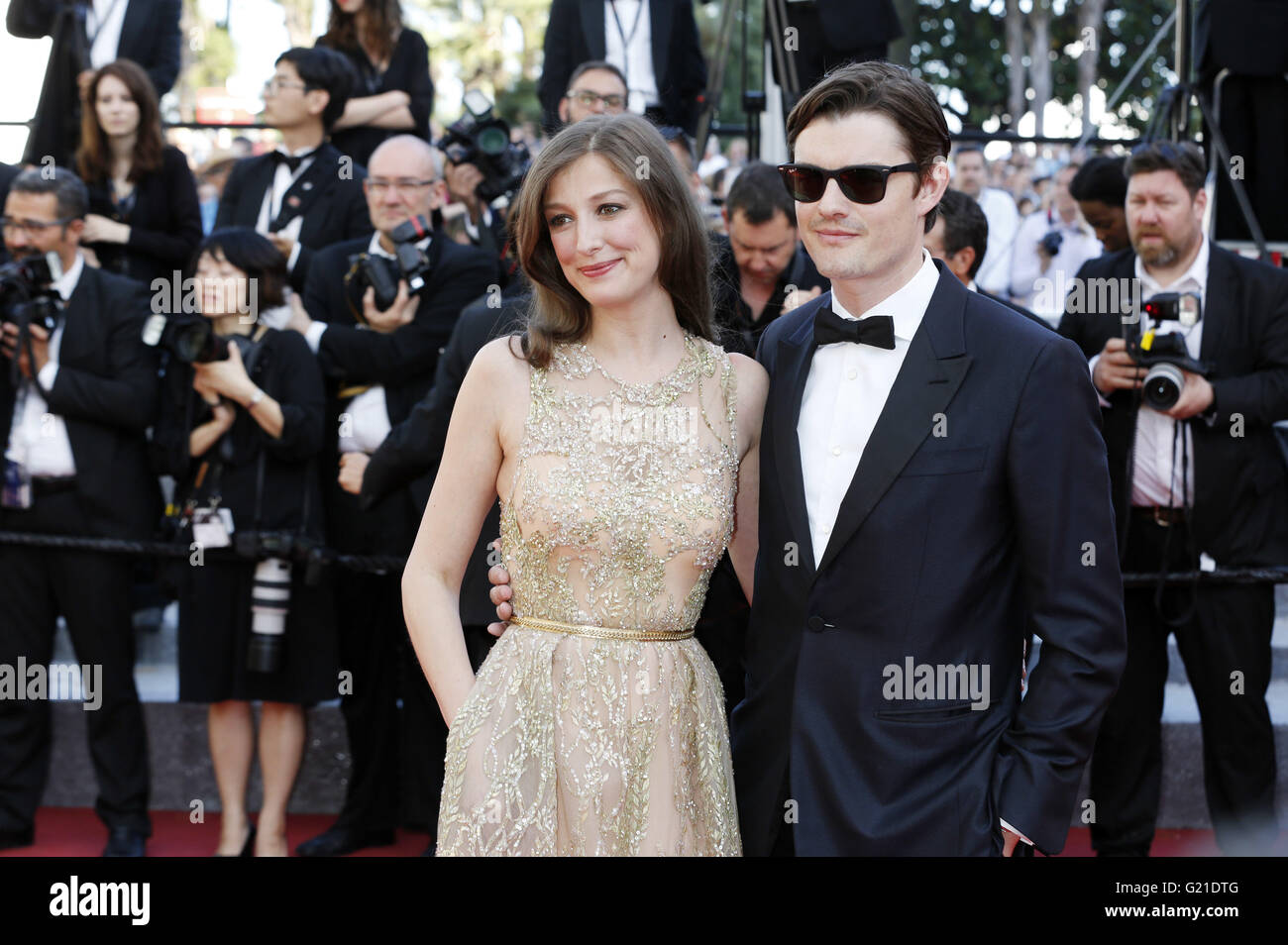 Alexandra Maria Lara and Sam Riley attending the 'Elle' premiere during ...
