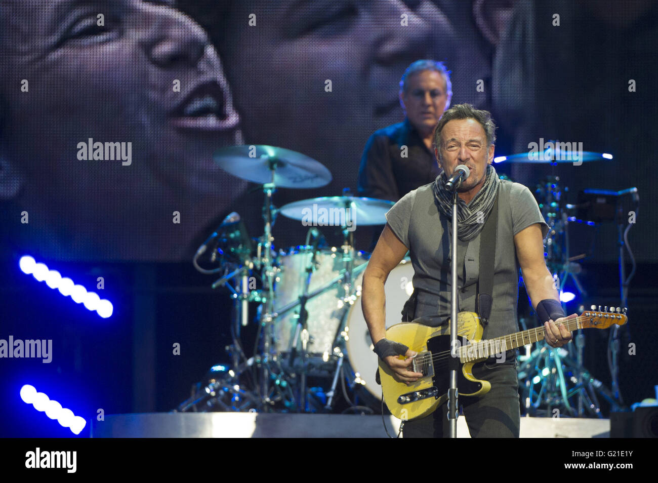 Madrid, Spain. 21st May, 2016. Bruce Springsteen performs live on stage ...