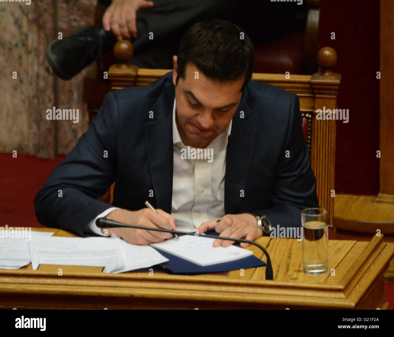Athens, Greece. 22nd May, 2016. Greek Prime Minister Alexis Tsipras ...