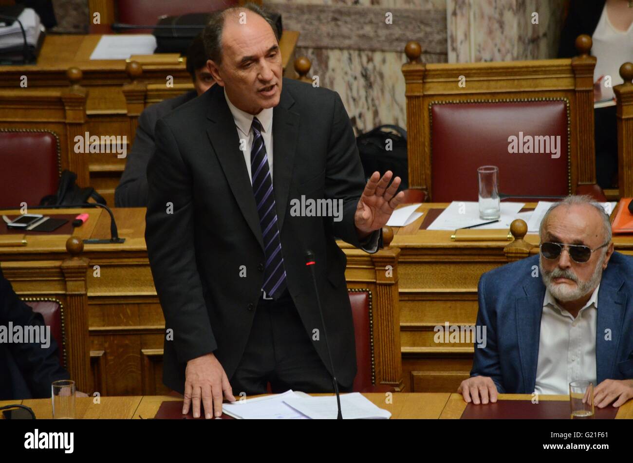 Athens, Greece. 22nd May, 2016. Minister of Economy Development and ...