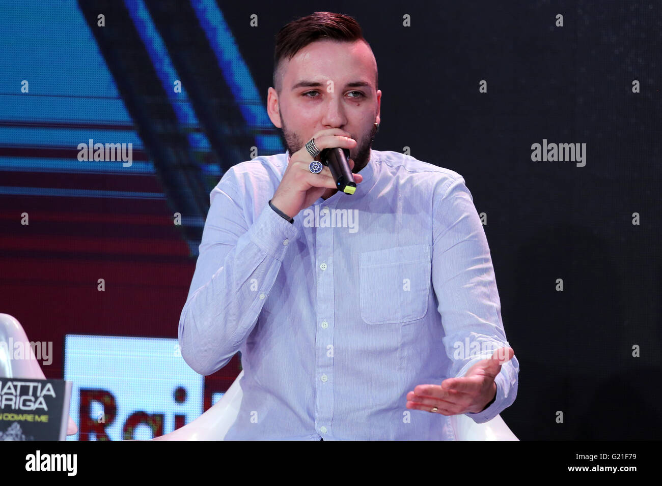 Torino, Italy. 15th May, 2016. The songwriter Mattia Briga on stage Rai ...