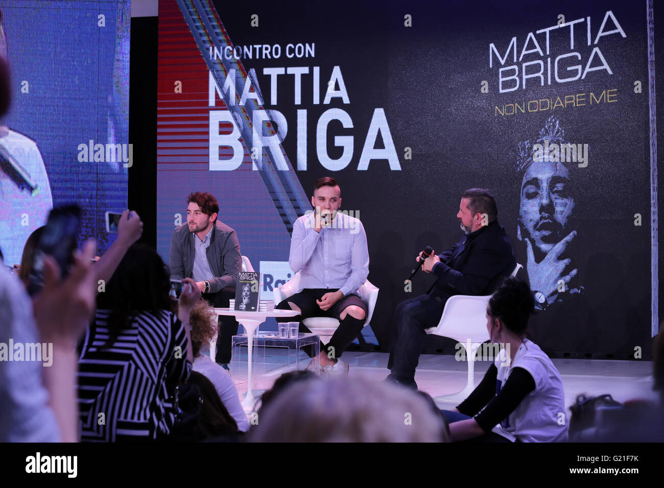 Torino, Italy. 15th May, 2016. The songwriter Mattia Briga on stage Rai ...
