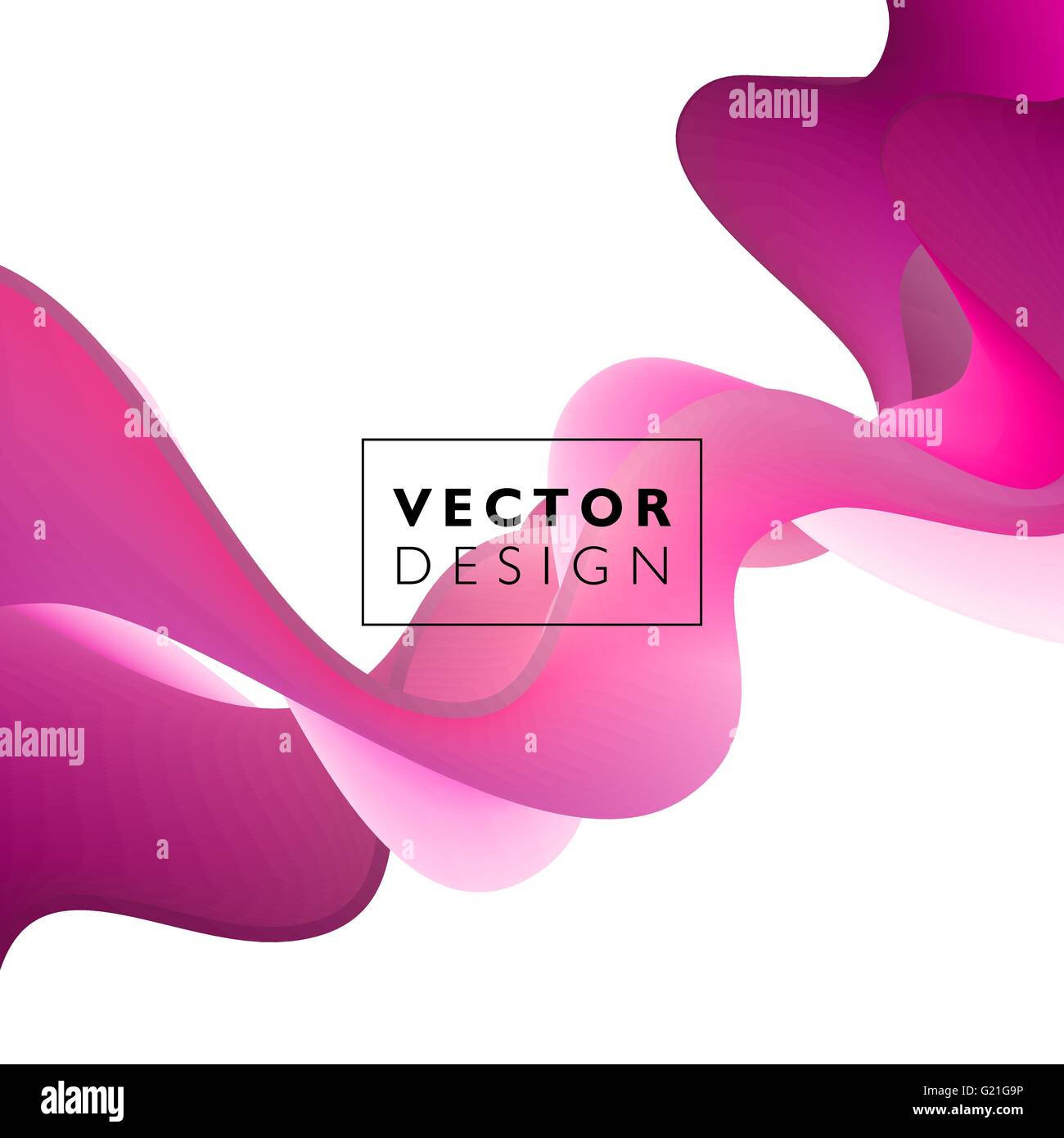Abstract smooth color wave vector. Curve flow purple motion ...