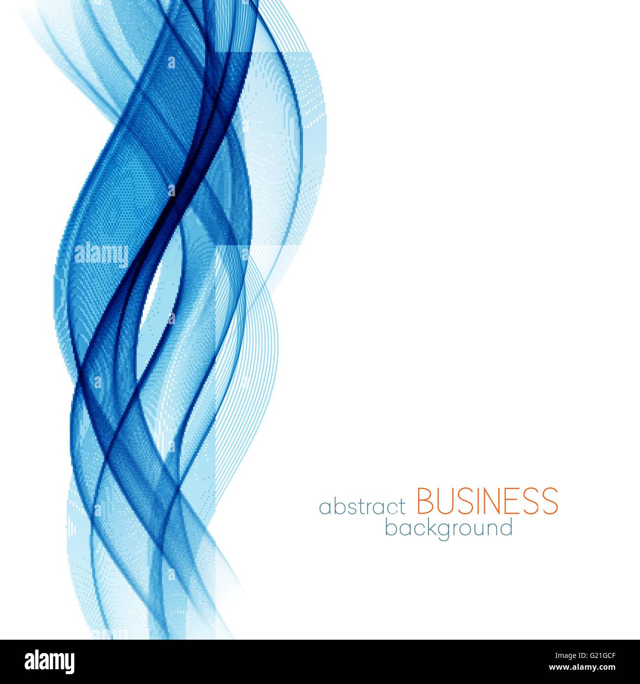 Abstract vector background, blue transparent waved lines for brochure ...