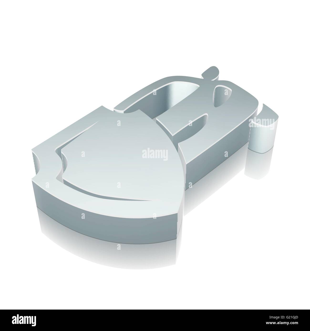 Insurance icon: 3d metallic Car And Shield with reflection, vector illustration Stock Vector ...