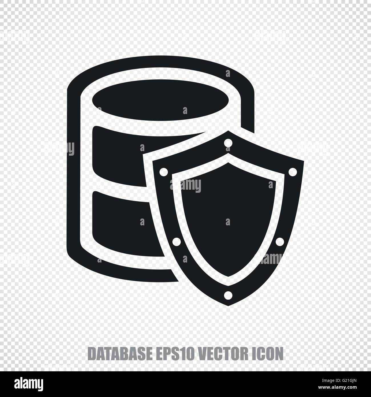 Programming vector Database With Shield icon. Modern flat design Stock ...