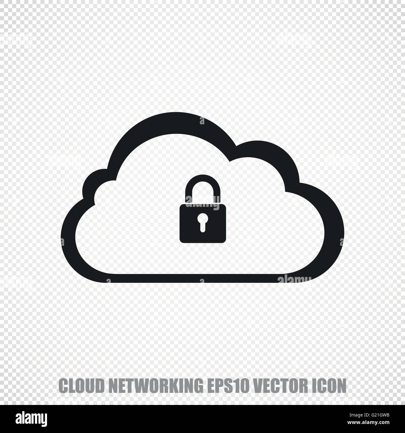 Cloud networking vector Cloud With Padlock icon. Modern flat design Stock Vector Image & Art - Alamy