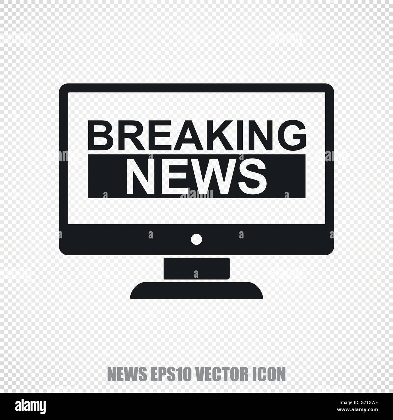 News Vector Breaking News On Screen Icon Modern Flat Design Stock