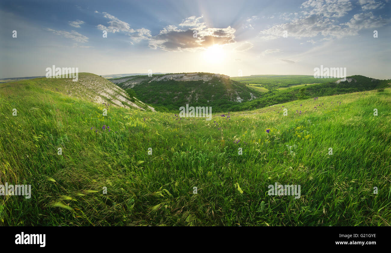 Horizon landscape countryside nature sky field hills rural panorama hi ...