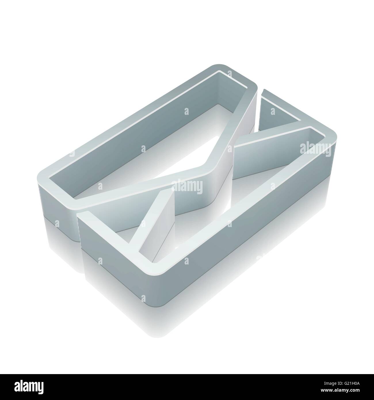 Business icon: 3d metallic Email with reflection, vector illustration Stock Vector Image & Art ...