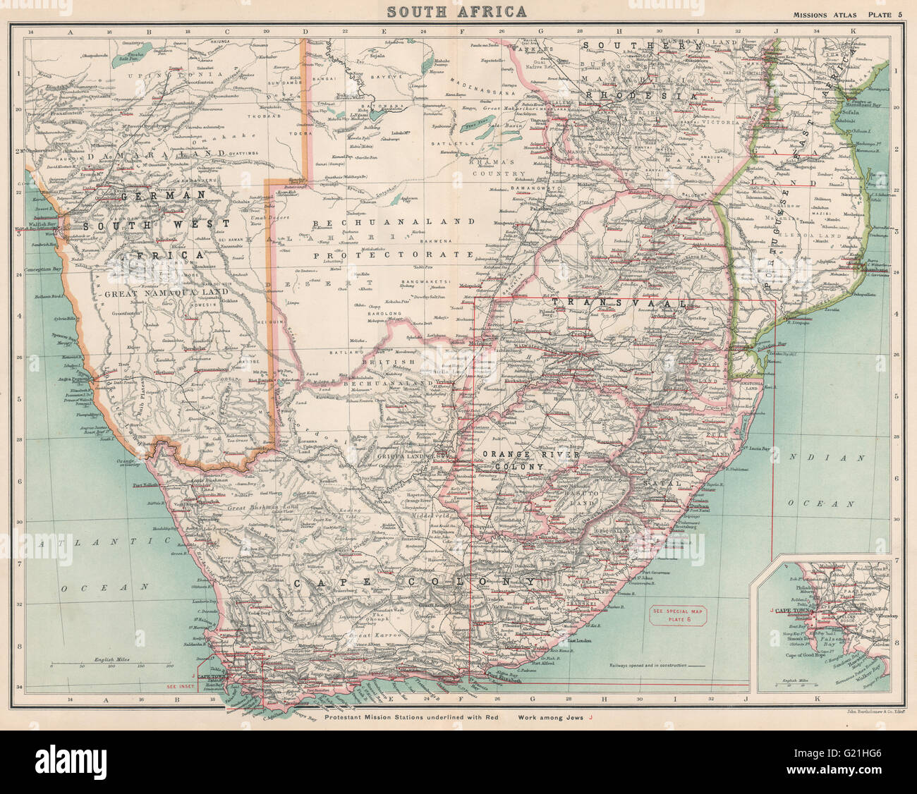 Rhodesia map 1911 hi-res stock photography and images - Alamy