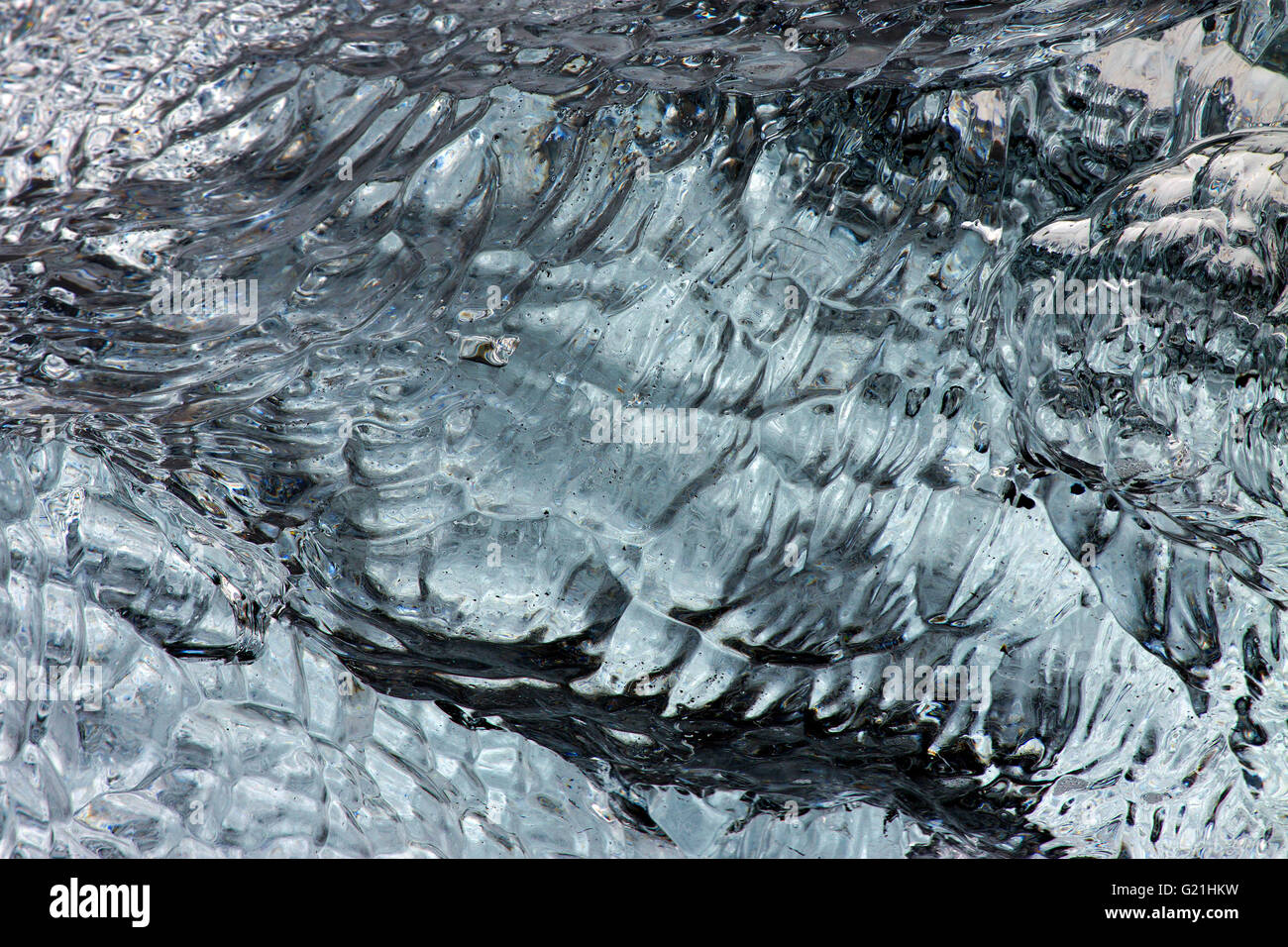 Ice, ice structures, glacier, glacial lagoon of the Vatnajökull glacier ...