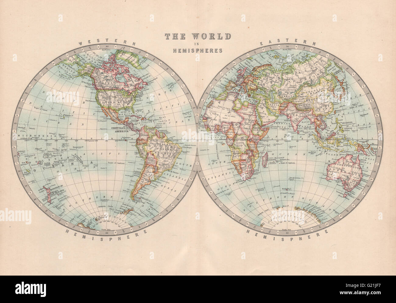 Eastern and western hemisphere map hi-res stock photography and images ...