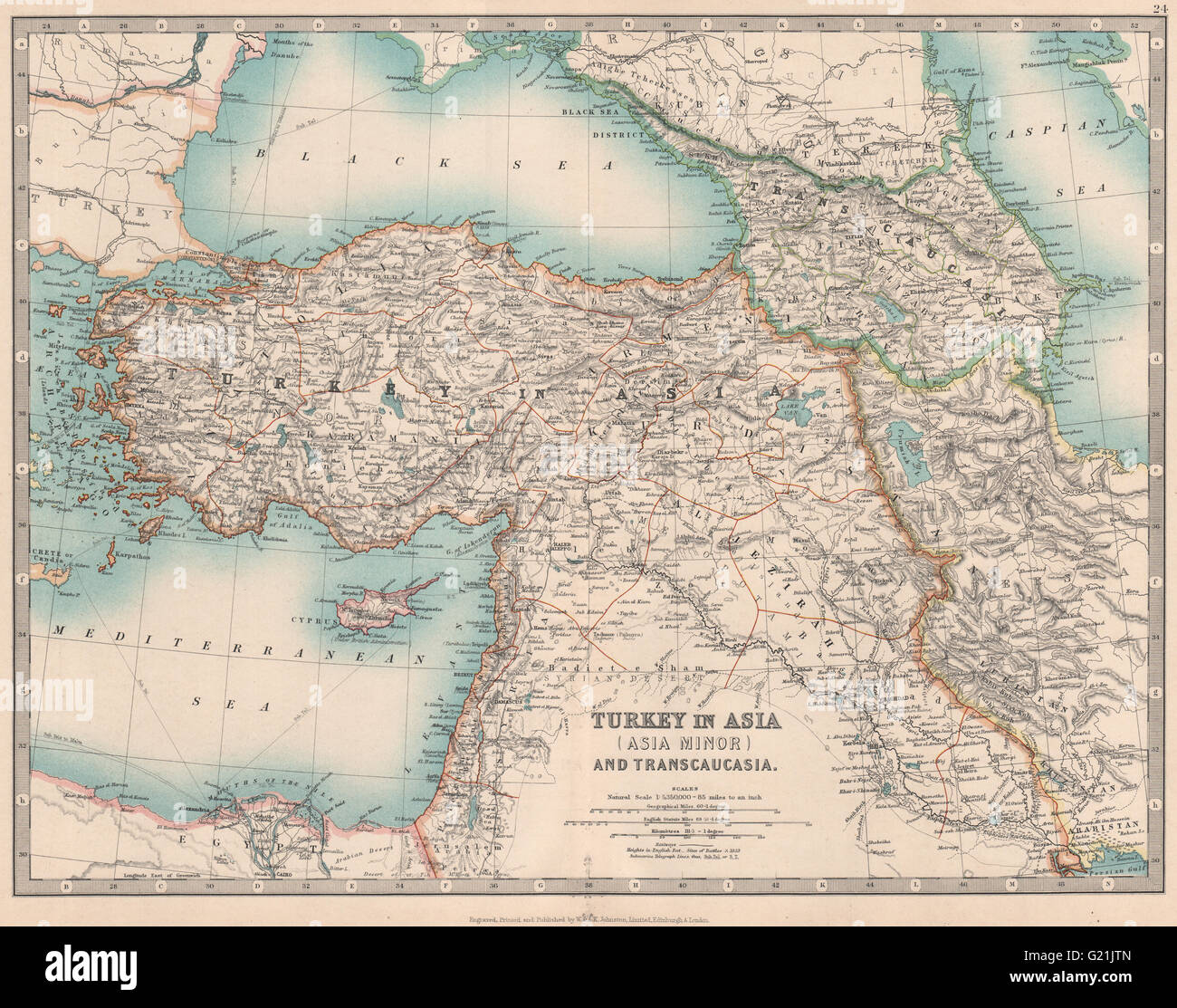 TURKEY IN ASIA & TRANSCAUCASIA. Asia Minor Georgia Armenia. JOHNSTON ...