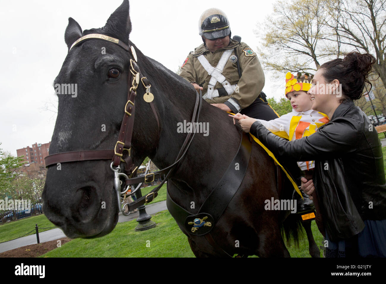 Park Ranger on horseback in the Public Garden, Boston, Massachusetts ...
