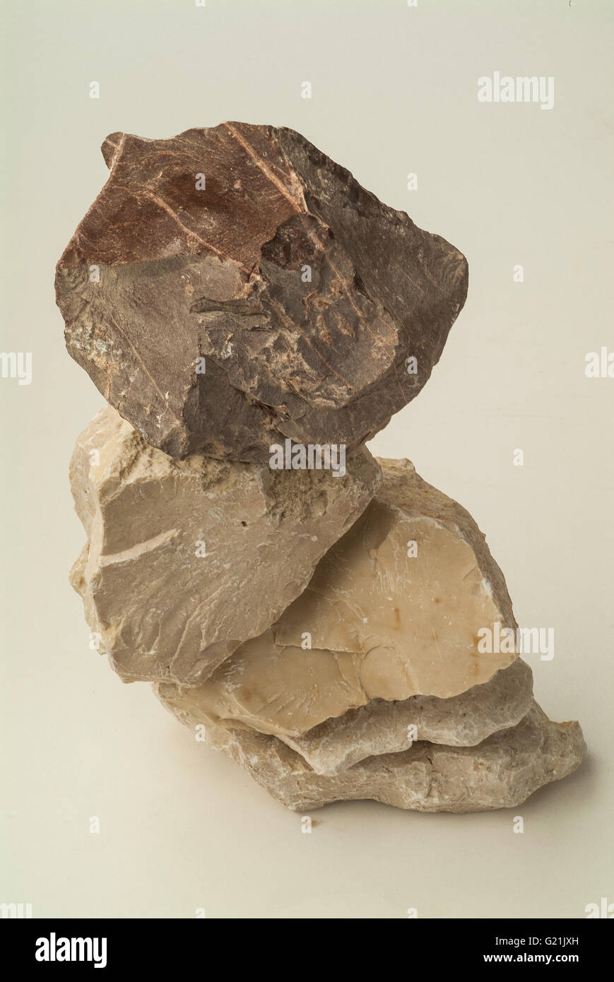 Stone Stacked on white background Stock Photo - Alamy