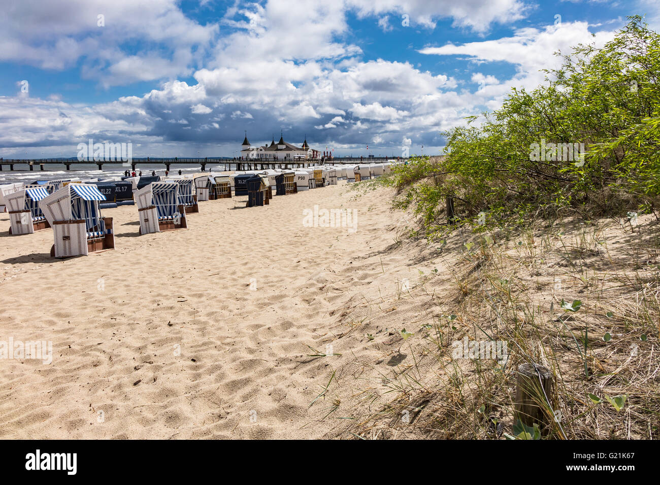 The pier in Ahlbeck on the island Usedom (Germany Stock Photo - Alamy