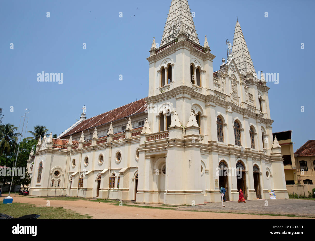 The Santa Cruz Cathedral Basilica at Fort Kochi in India Stock Photo ...