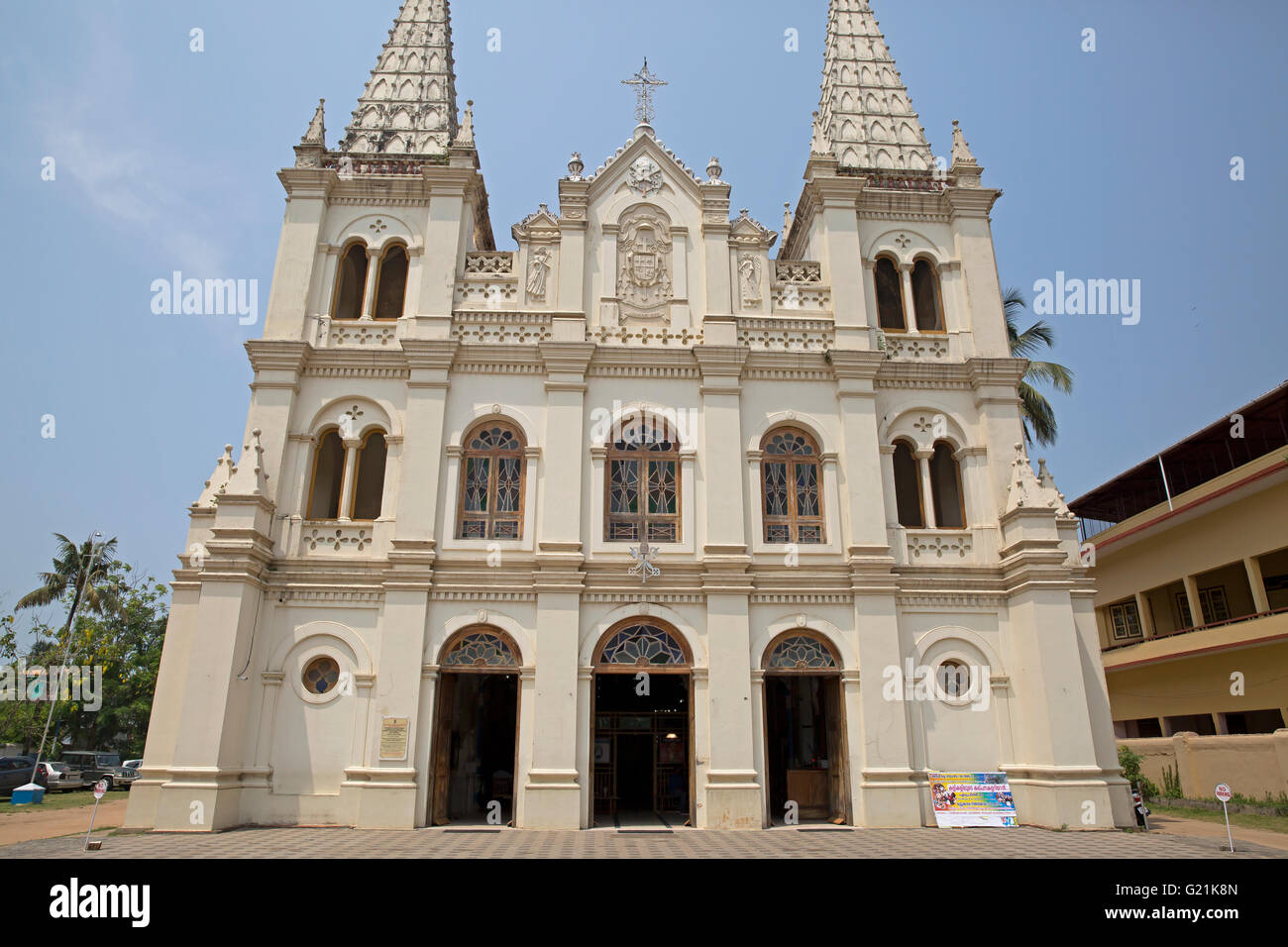 The Santa Cruz Cathedral Basilica at Fort Kochi in India Stock Photo ...