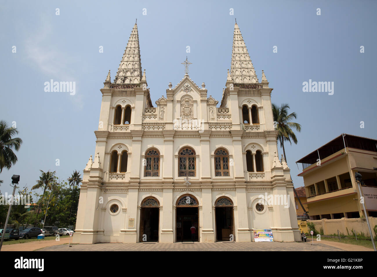 The Santa Cruz Cathedral Basilica at Fort Kochi in India Stock Photo ...
