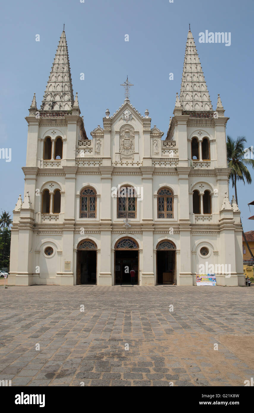 The Santa Cruz Cathedral Basilica at Fort Kochi in India Stock Photo ...