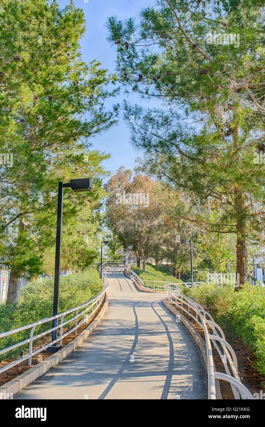 Walking and biking trail splits into two separate directions in Santa ...