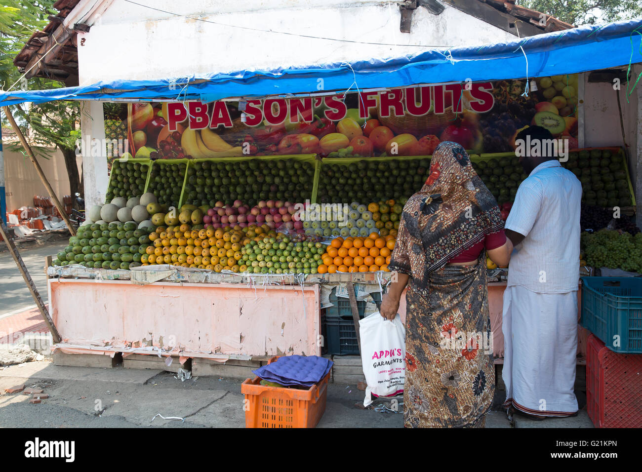 Fresh fruit stall In Cochin India Stock Photo - Alamy