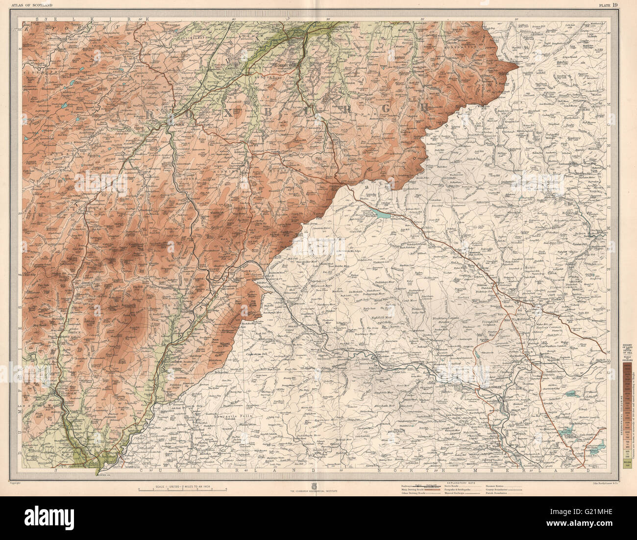 TEVIOTDALE Roxburghshire Jedburgh Hawick Langholm Northumberland. LARGE ...