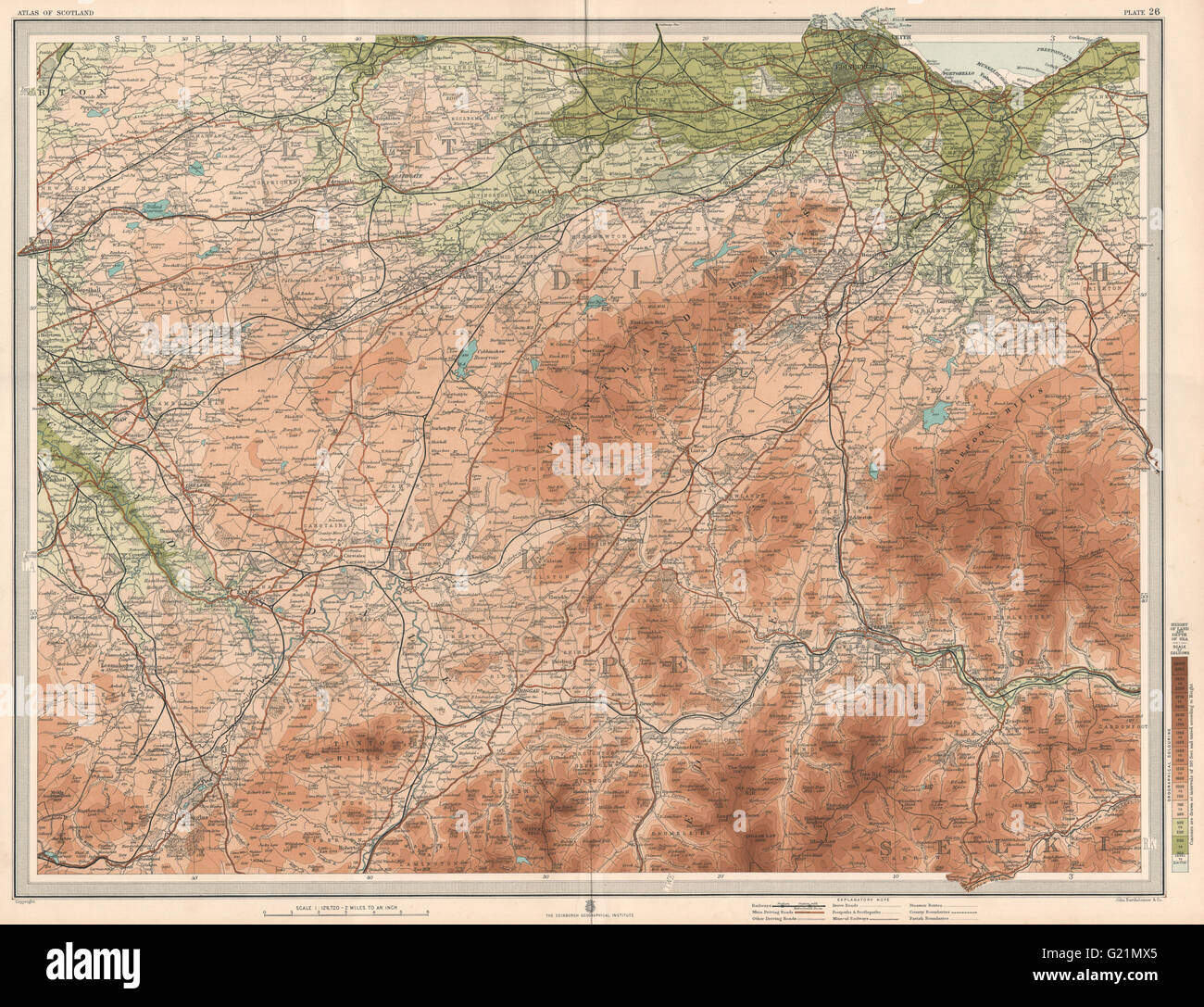 Midlothian map hi-res stock photography and images - Alamy