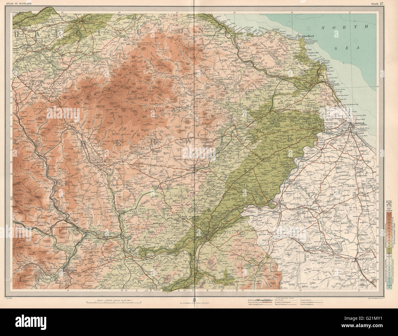 Berwickshire map hi-res stock photography and images - Alamy