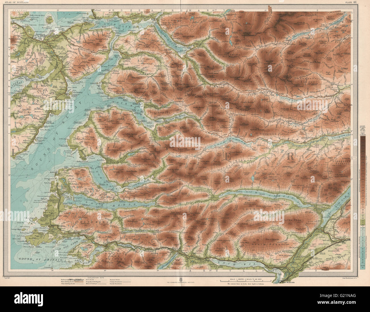 SCOTTISH HIGHLANDS. Invernessshire Fort William Sound of Sleat. LARGE ...