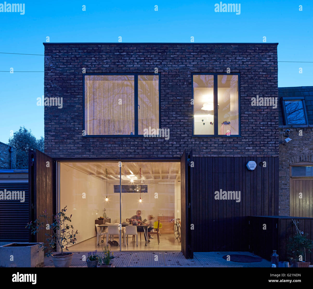 Straight on view at dusk. The Map House, London, United Kingdom ...