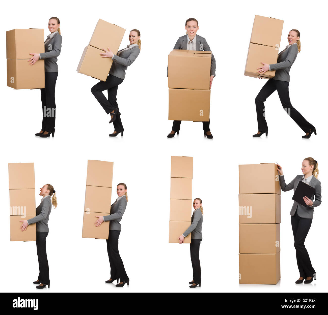 Composite image woman boxes hi-res stock photography and images - Alamy