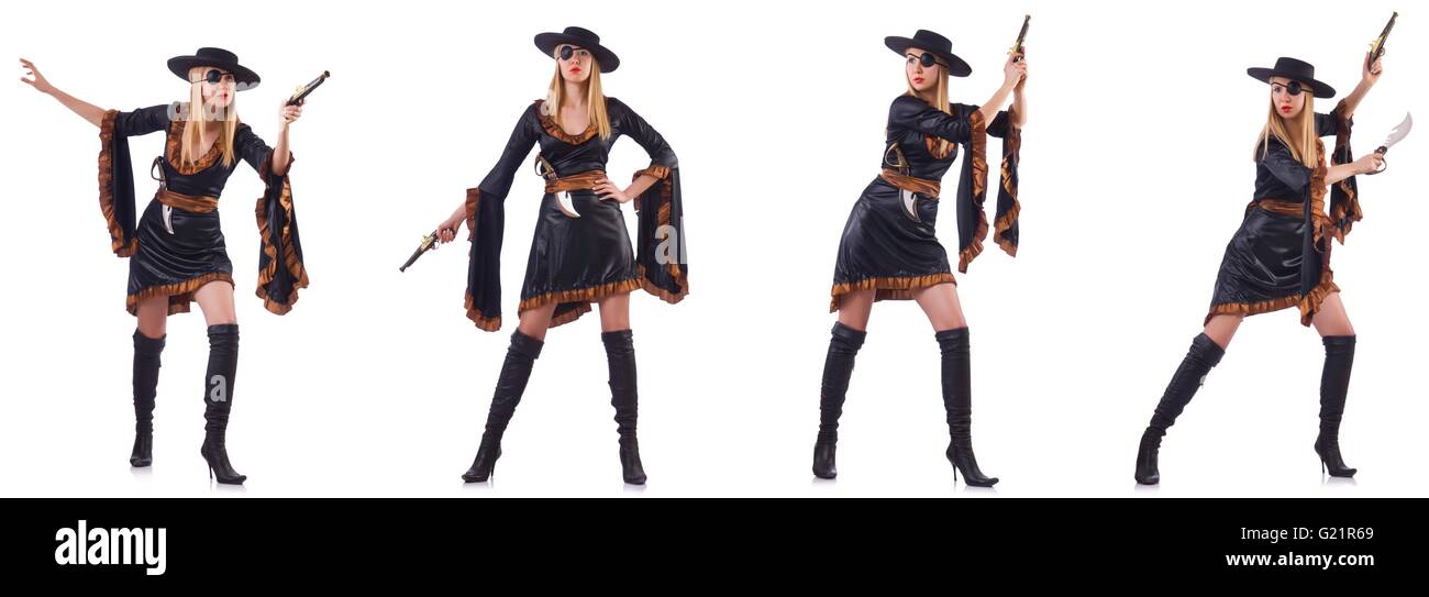Woman pirate in various poses Cut Out Stock Images & Pictures - Alamy