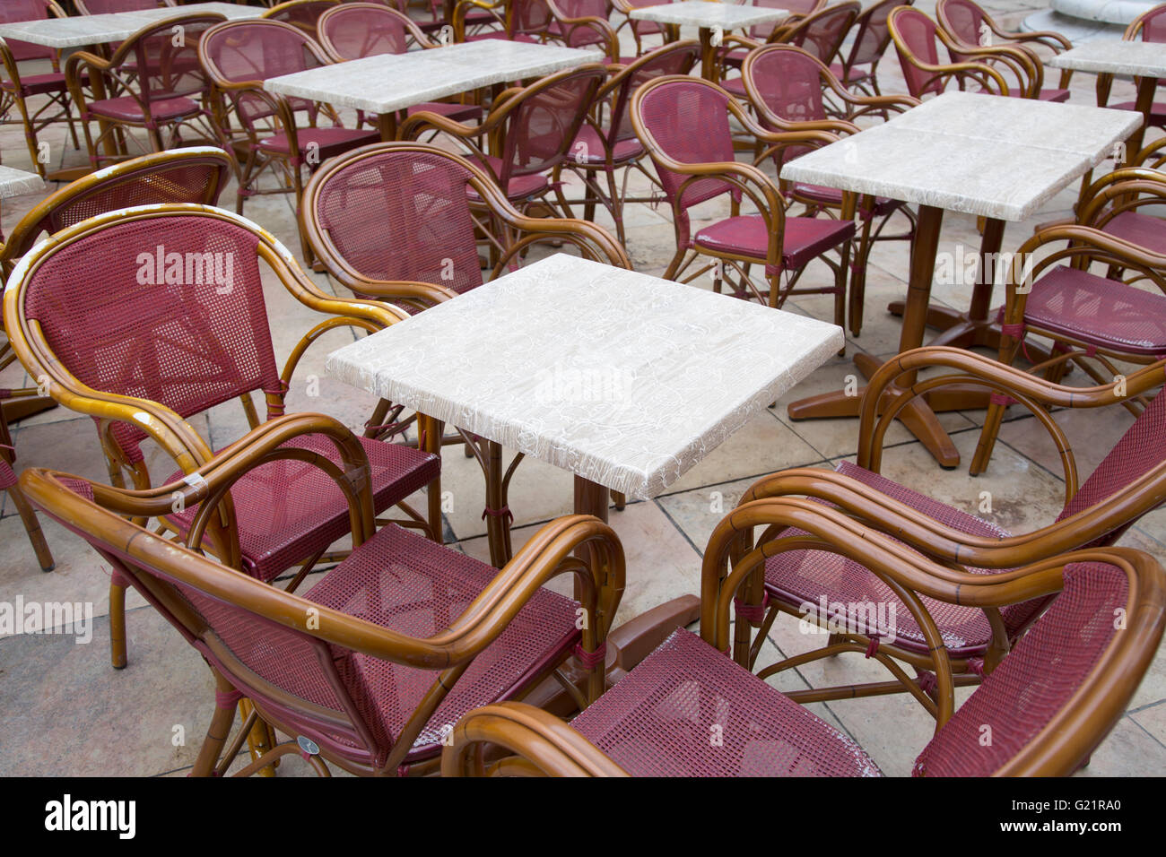 Cafe Tables and Chairs in France, Europe Stock Photo - Alamy