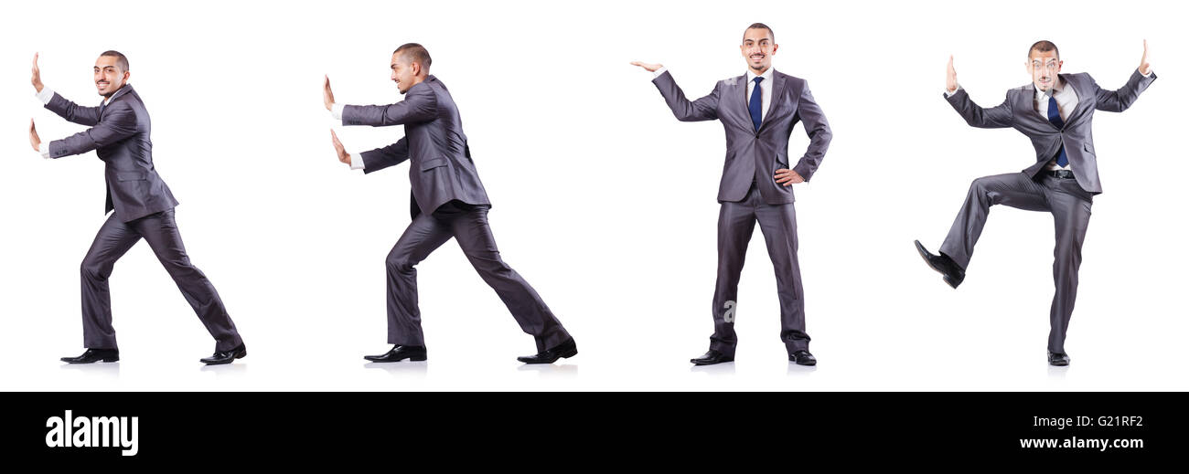 Businessman in various poses isolated on white Stock Photo - Alamy
