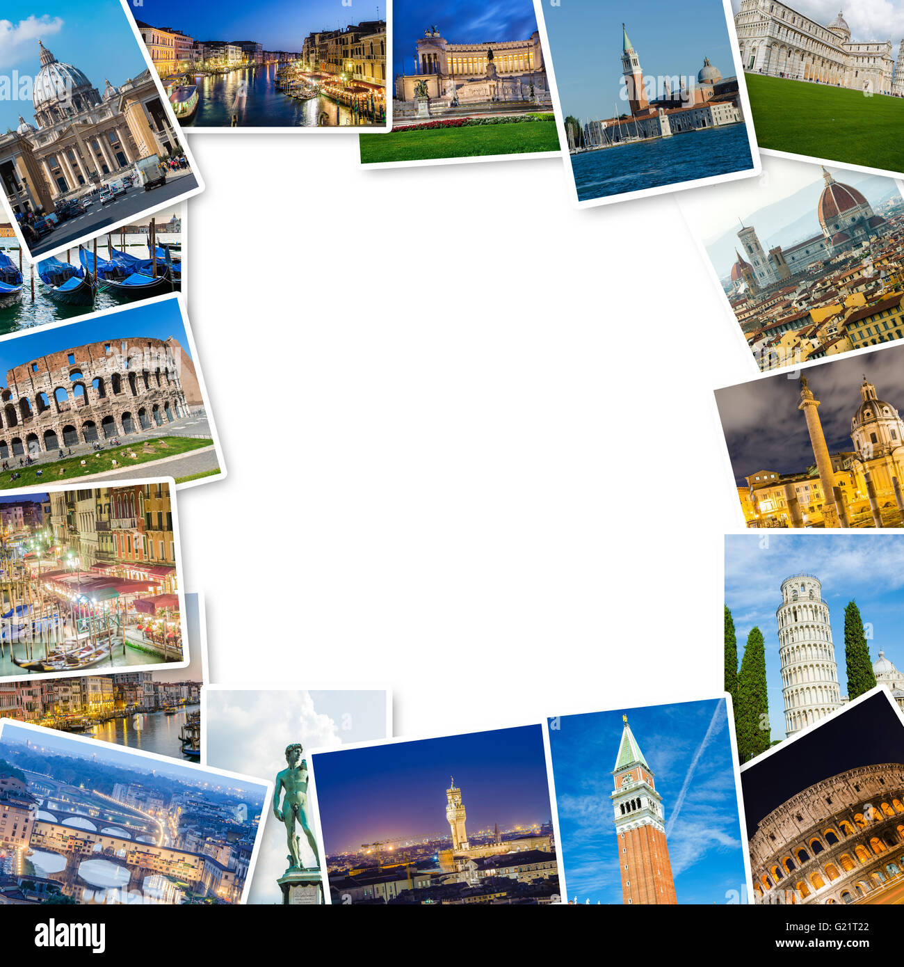 Set of Italy photos arranged in frame Stock Photo - Alamy
