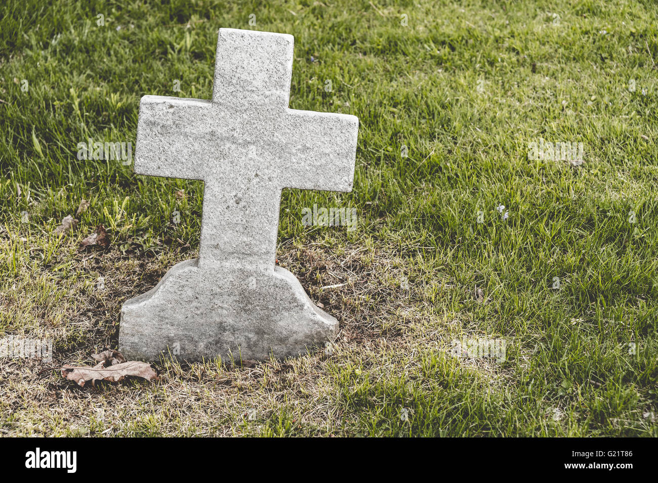 Blank Gravestone Cross