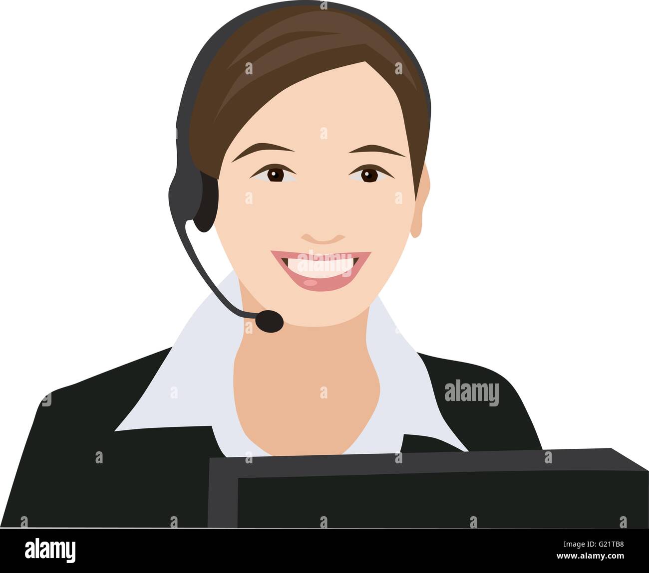 Profession receptionist woman, isolated vector Stock Vector Image & Art ...
