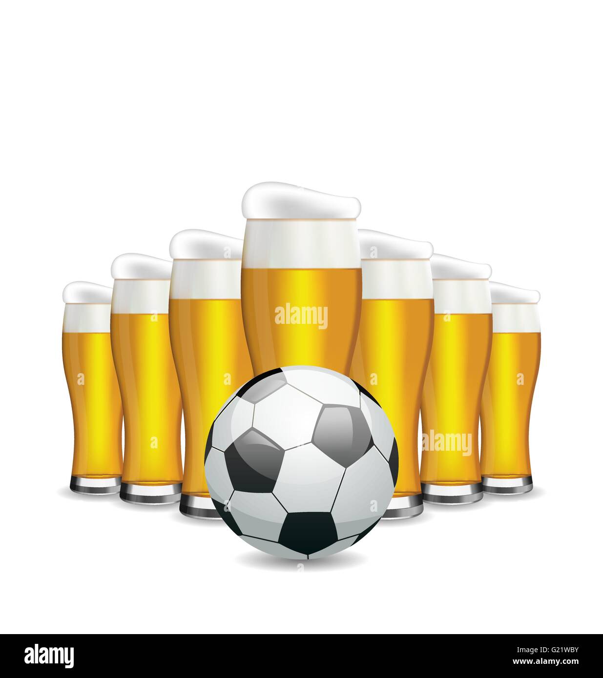 Glasses of Beer and Soccer Ball Stock Vector Image & Art - Alamy