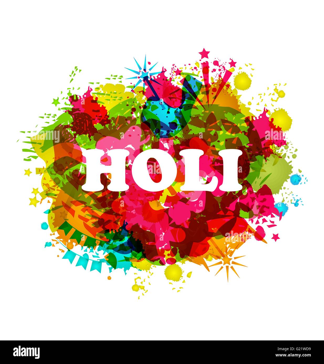 Indian Festival Holi Celebration Traditional Background Stock Vector ...