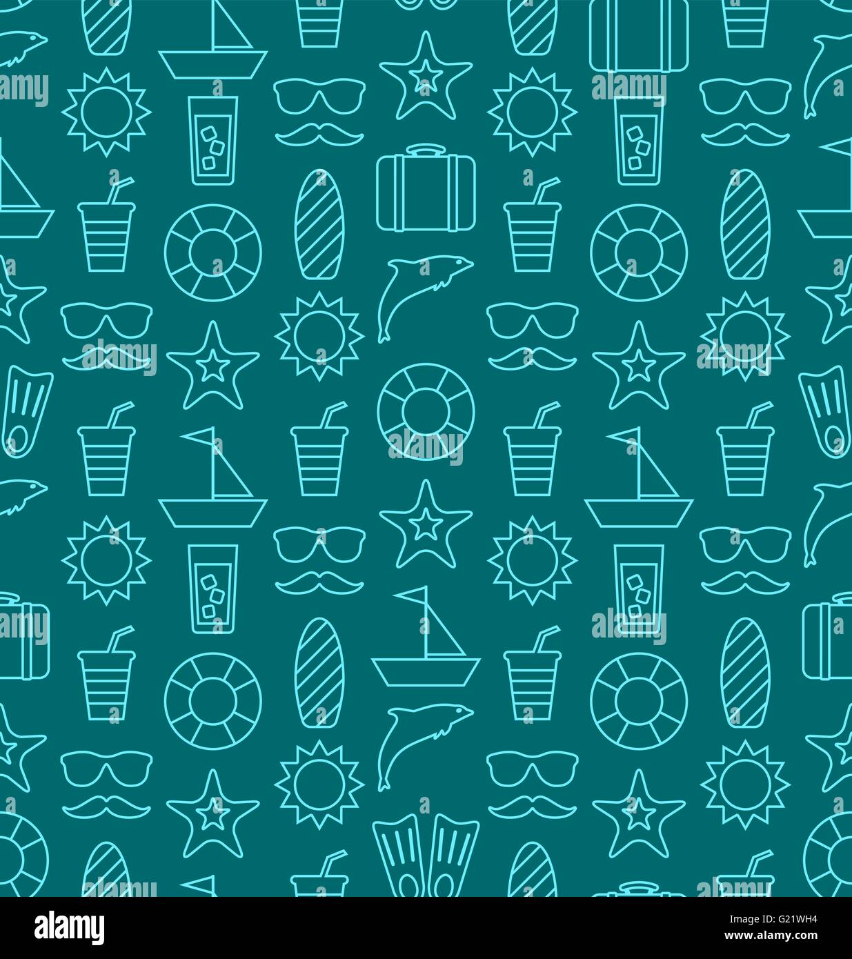 Seamless Texture with Hand Drawn Vocation Objects and Icons Stock ...