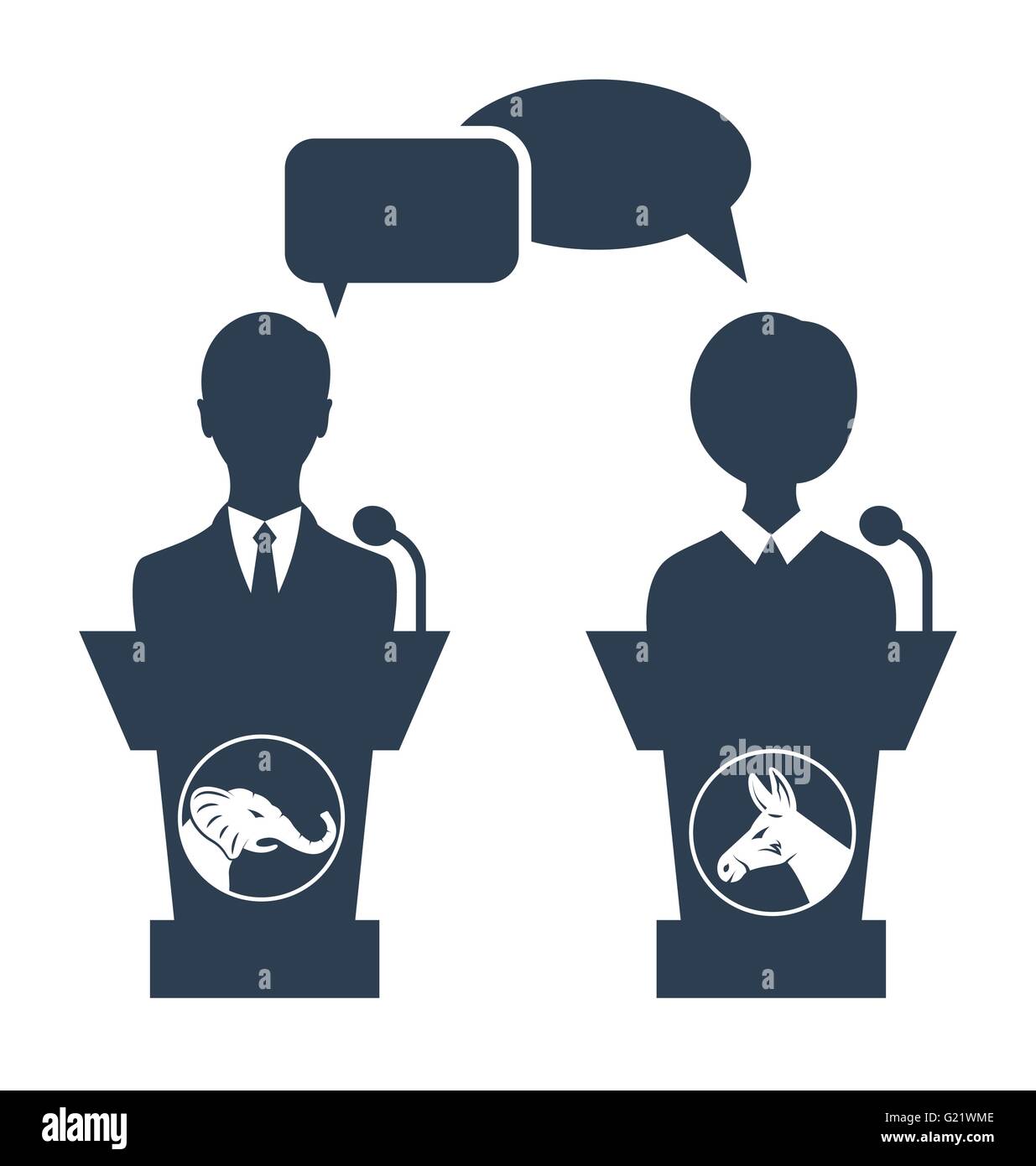 Debate of Republican vs Democrat Stock Vector Image & Art - Alamy