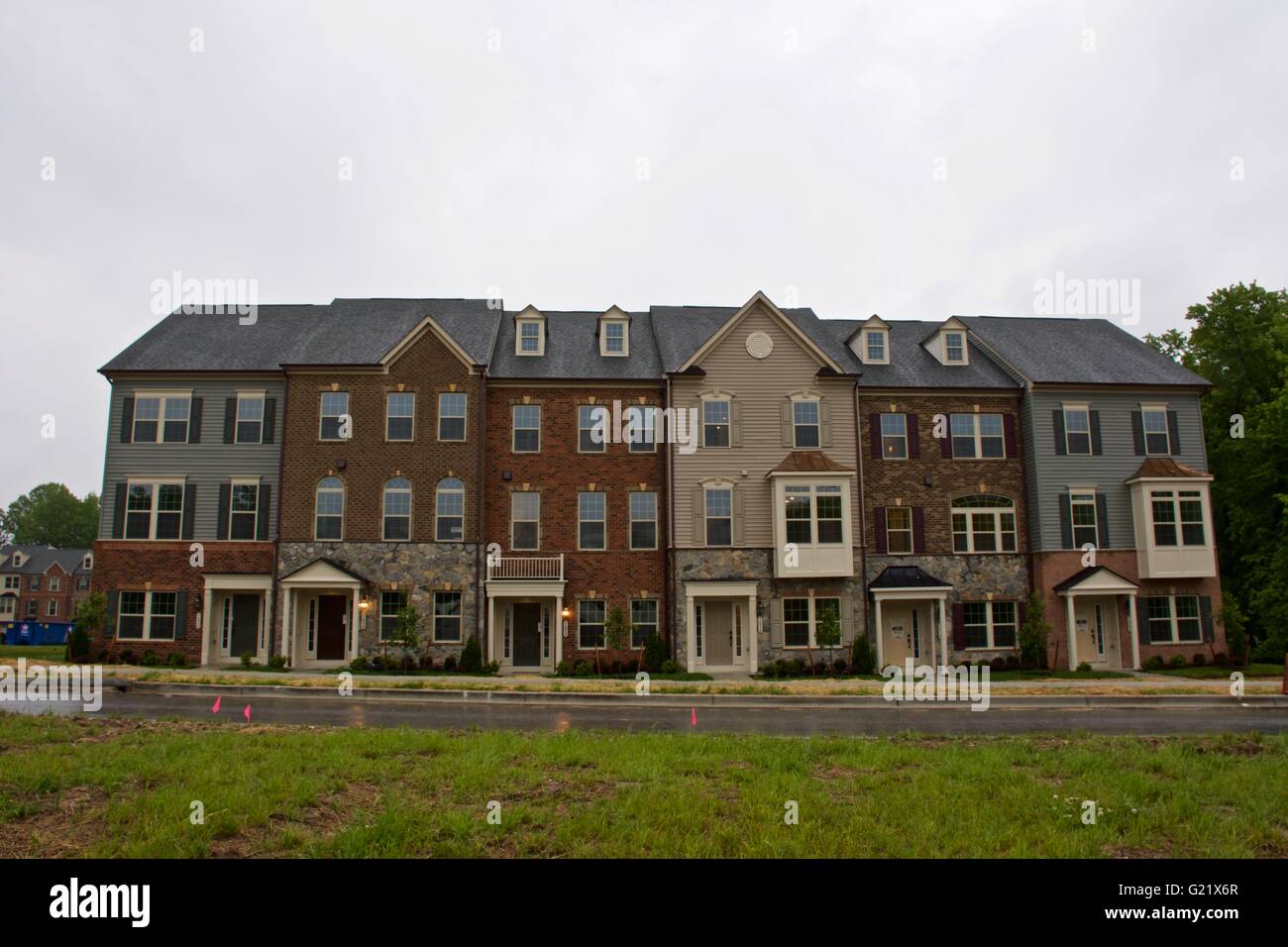 New town homes in a a new development Stock Photo - Alamy