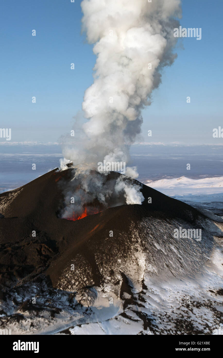 Kamchatka landscape: eruption Tolbachik Volcano - effusion from crater ...
