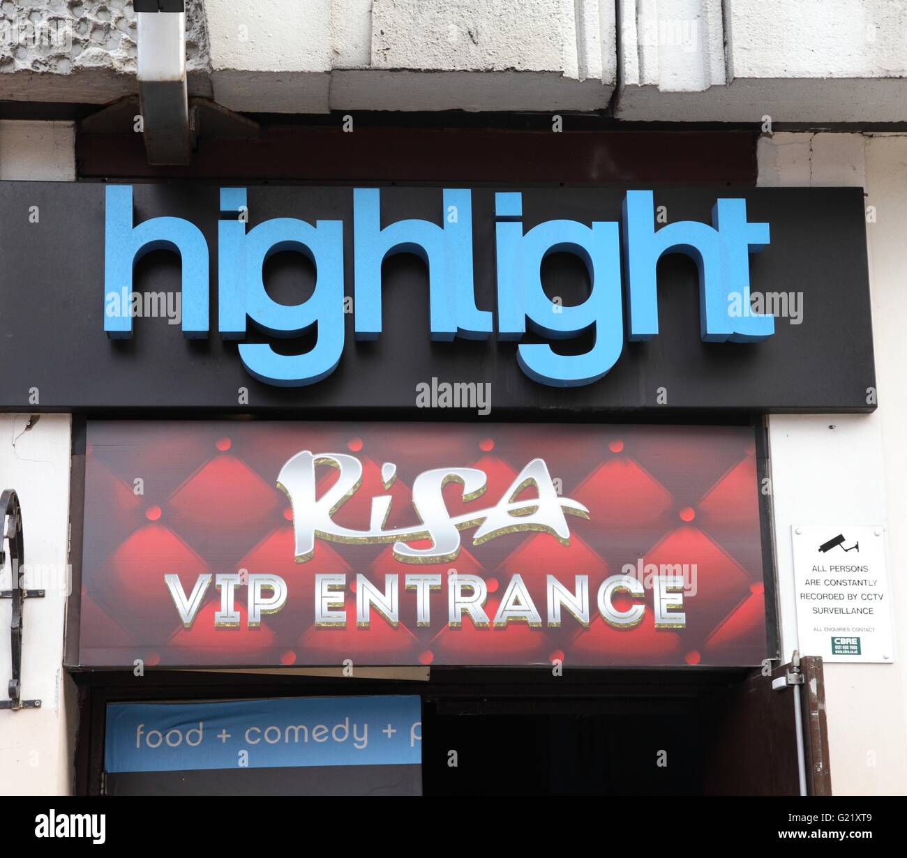 Risa Highlight bar, comedy club, on Broad Street, Birmingham Stock ...