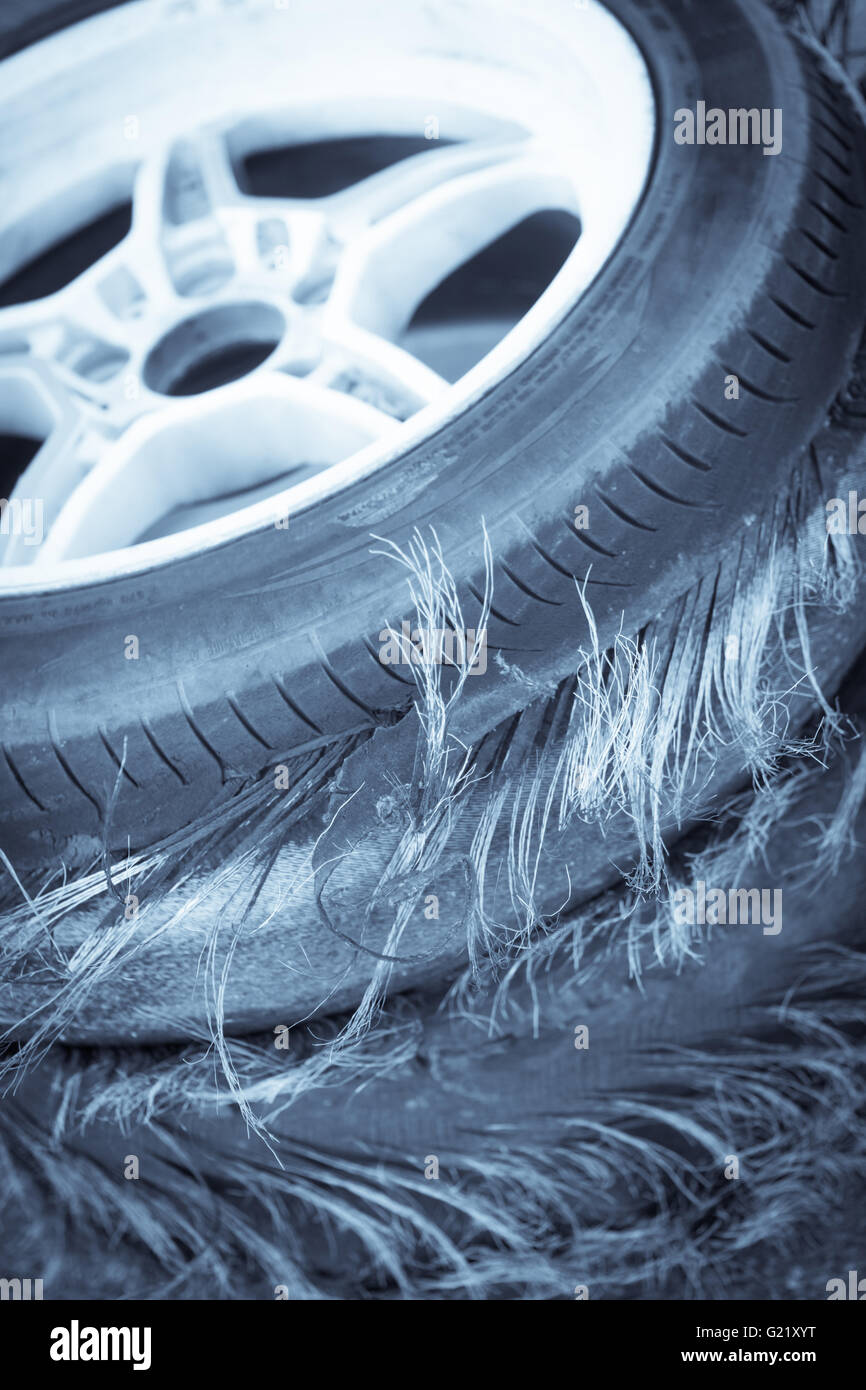 Blown out tyre hi-res stock photography and images - Alamy