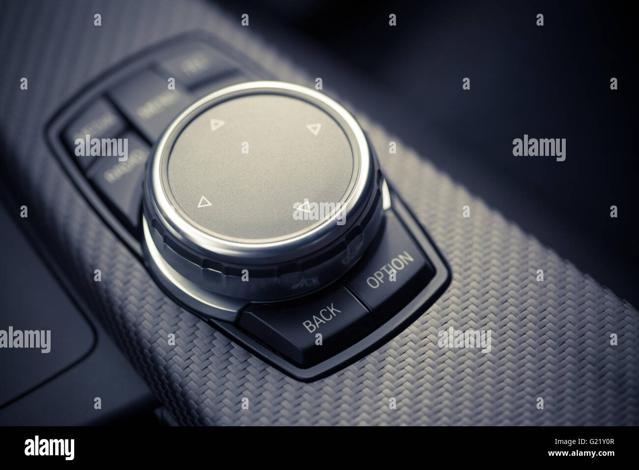 Detail of some black buttons in a car Stock Photo - Alamy