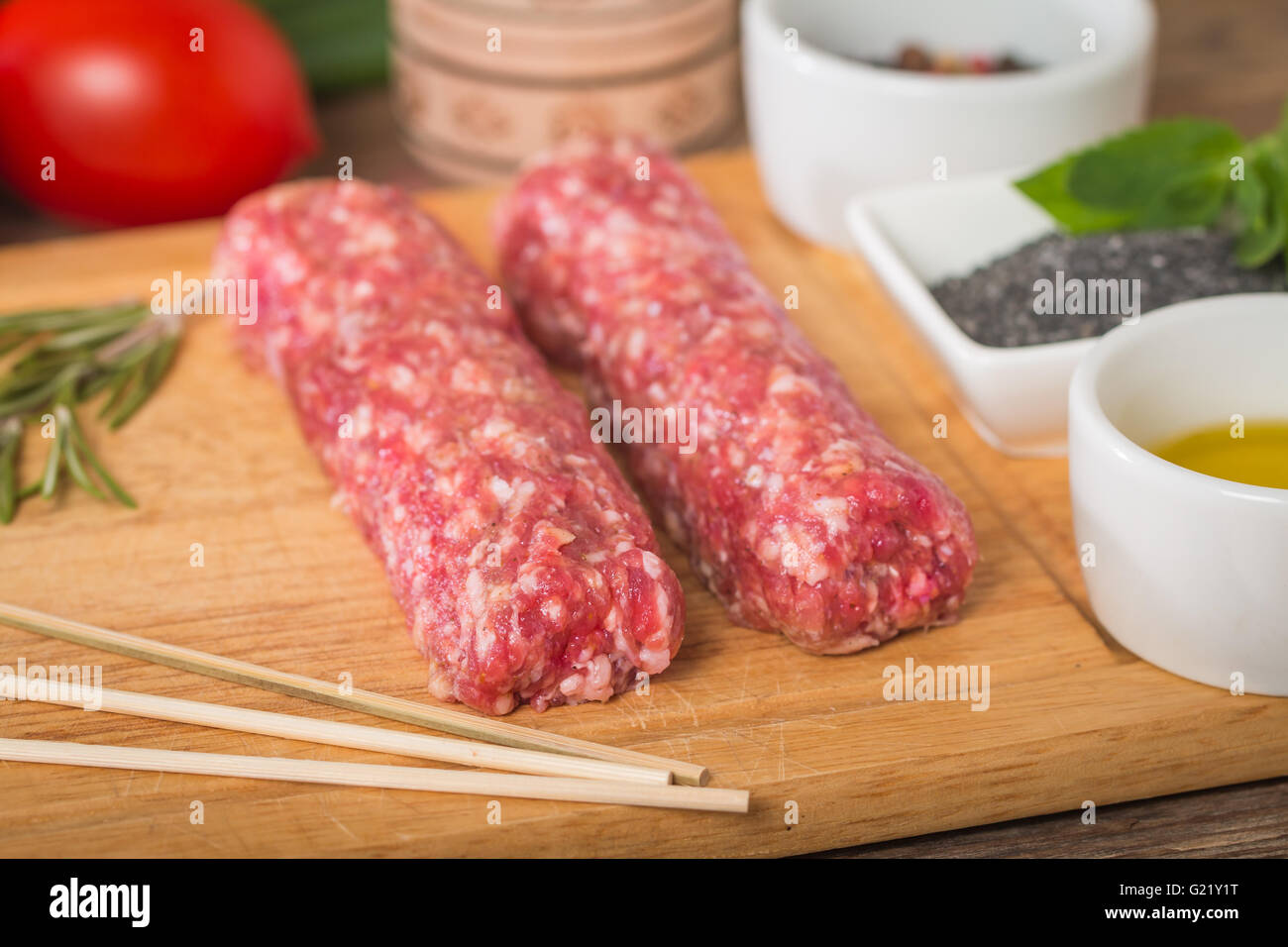 Raw Turkish Traditional Meat Kebab Stock Photo - Alamy